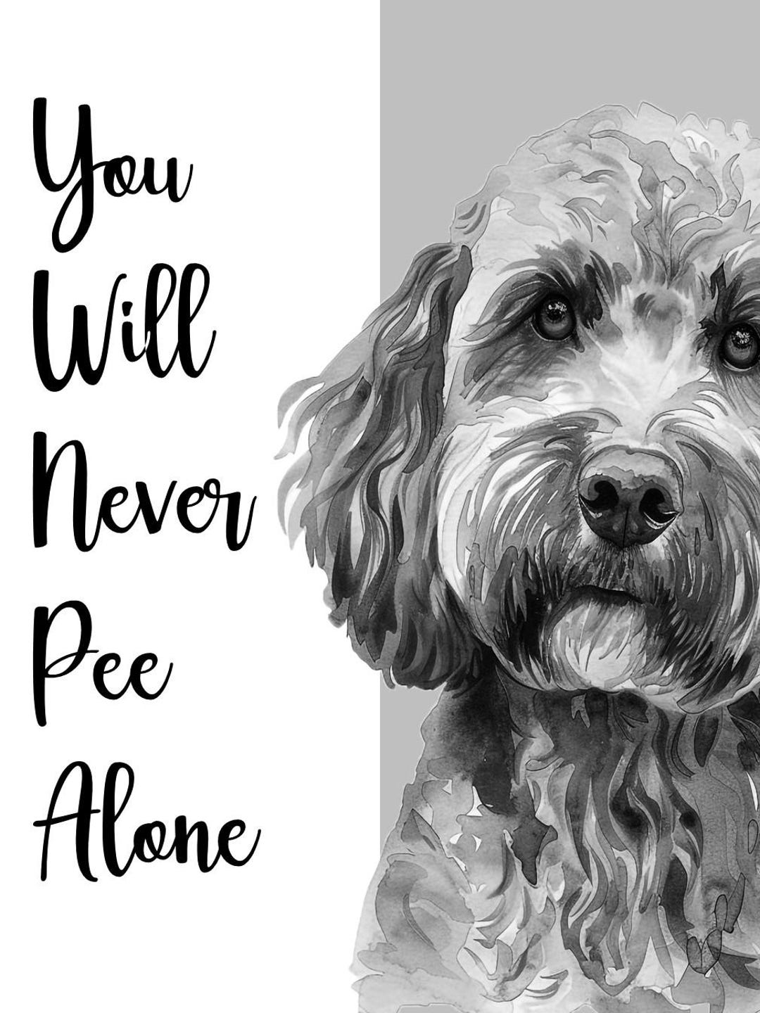 Funny Cockapoo Dog Sat on the Toilet Wall Art Plaque Comedy Plaque ...