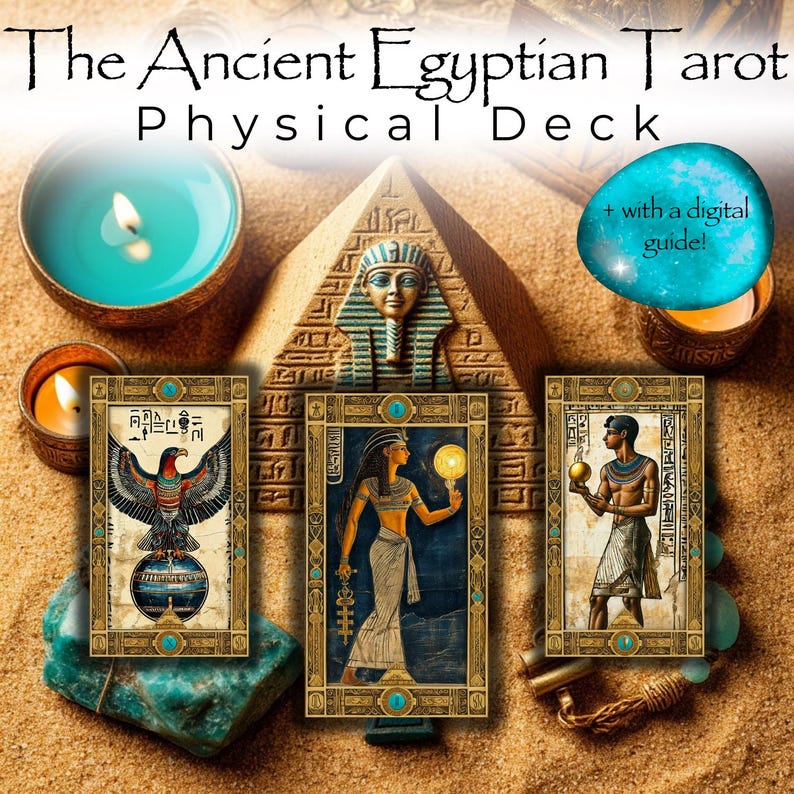NEW! Physical Edition Ancient Egyptian Complete Tarot Deck – 78 Cards – Physical Print + Digital ...