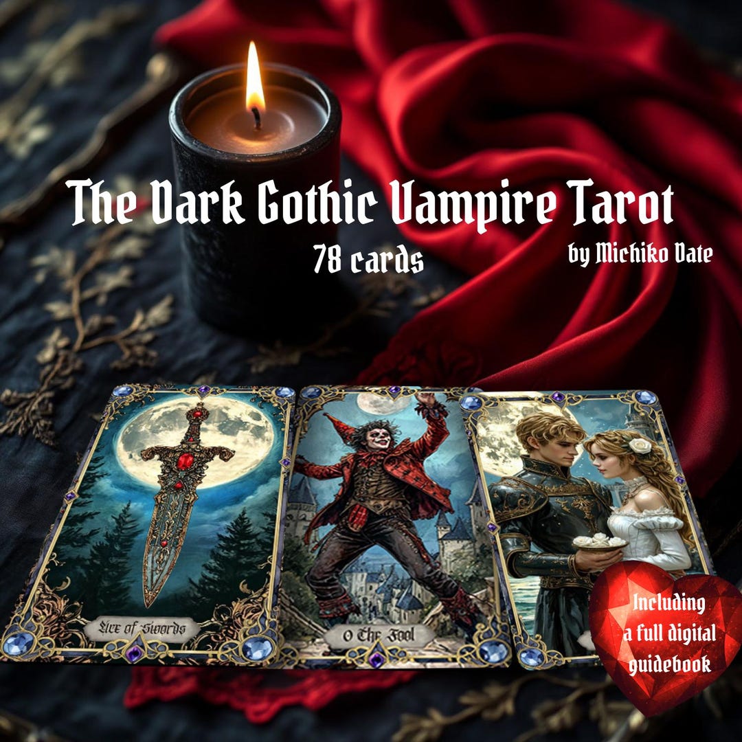 Vampire Gothic Tarot Deck: 78 Silk Touch Cards With Digital Guidebook ...