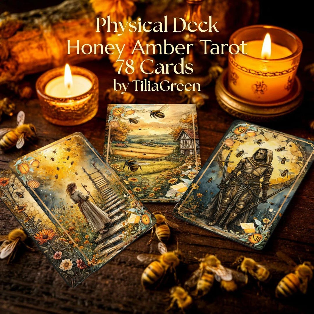 Honey Amber Watercolor Tarot Deck: 78 Cards, Luxury Matte Finish - Etsy