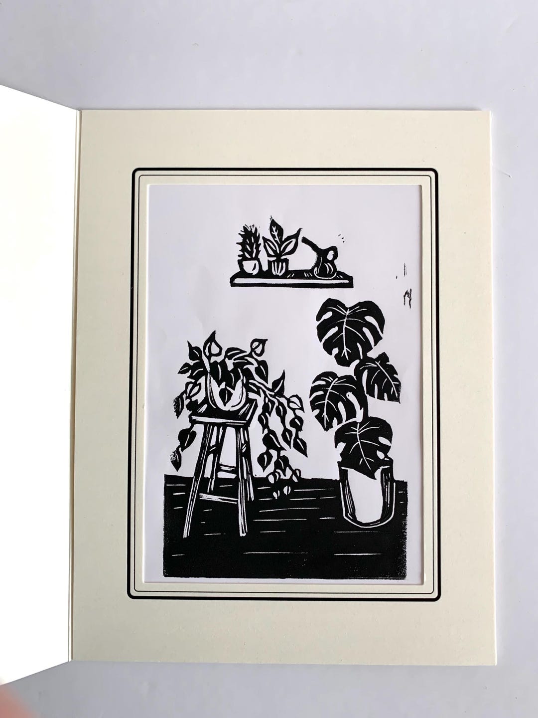 Original Linocut Plant Collection Print - Etsy