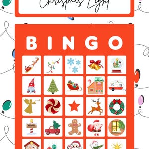 Christmas Light Bingo Printable Kid's Children's Activity - Etsy
