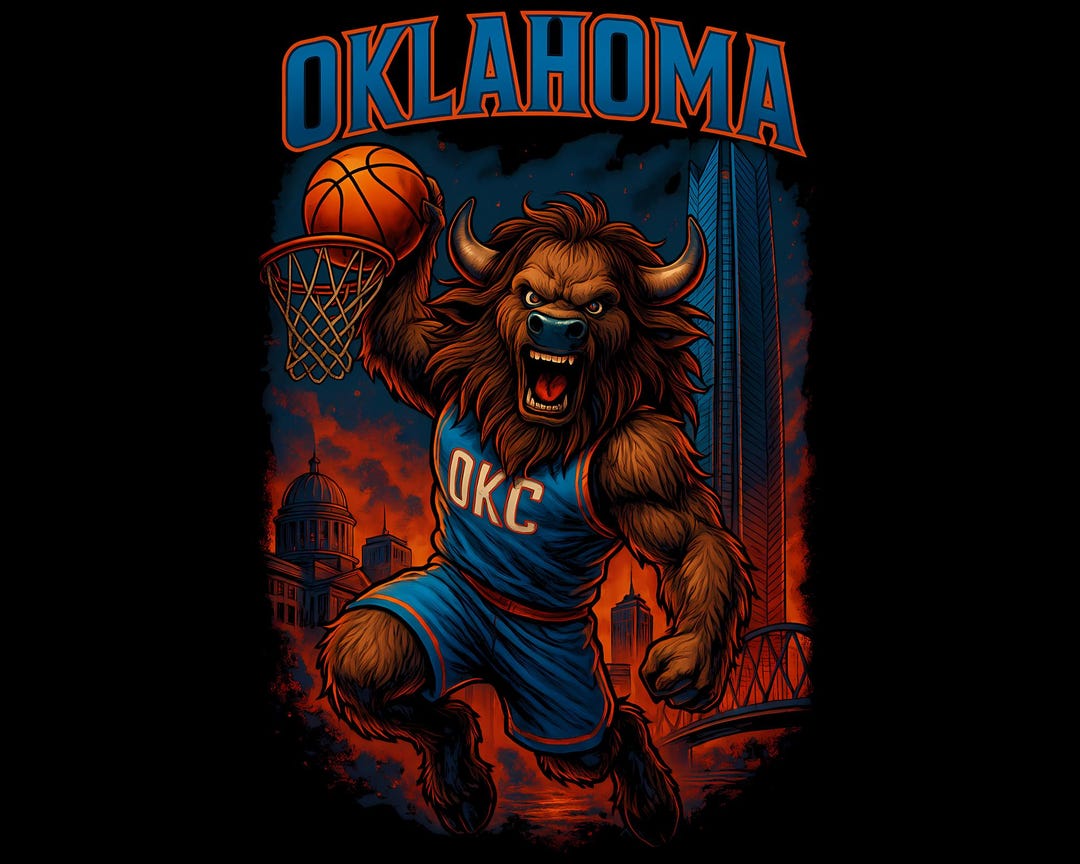 OKC Thunder Rumble the Bison Basketball Tee - Unisex Softstyle T-shirt ...