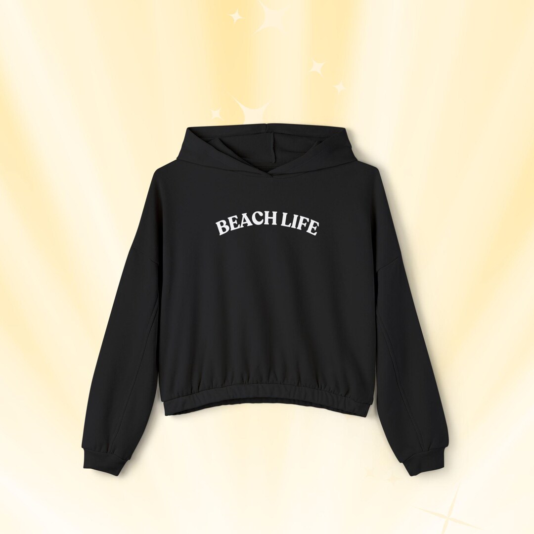 Cinched Bottom Hoodie: Beach Life Oversized Fit - Etsy