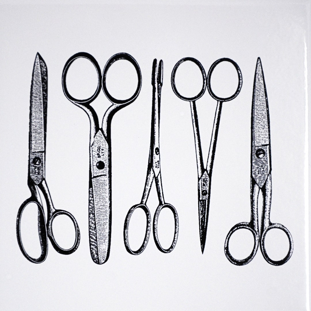 Vintage Scissors - Ceramic Overglaze Decal - Glass Fusing Decal ...