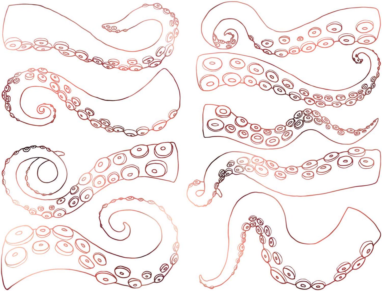 Octopus Tentacles - Ceramic Overglaze Decal - Glass Fusing Decal ...