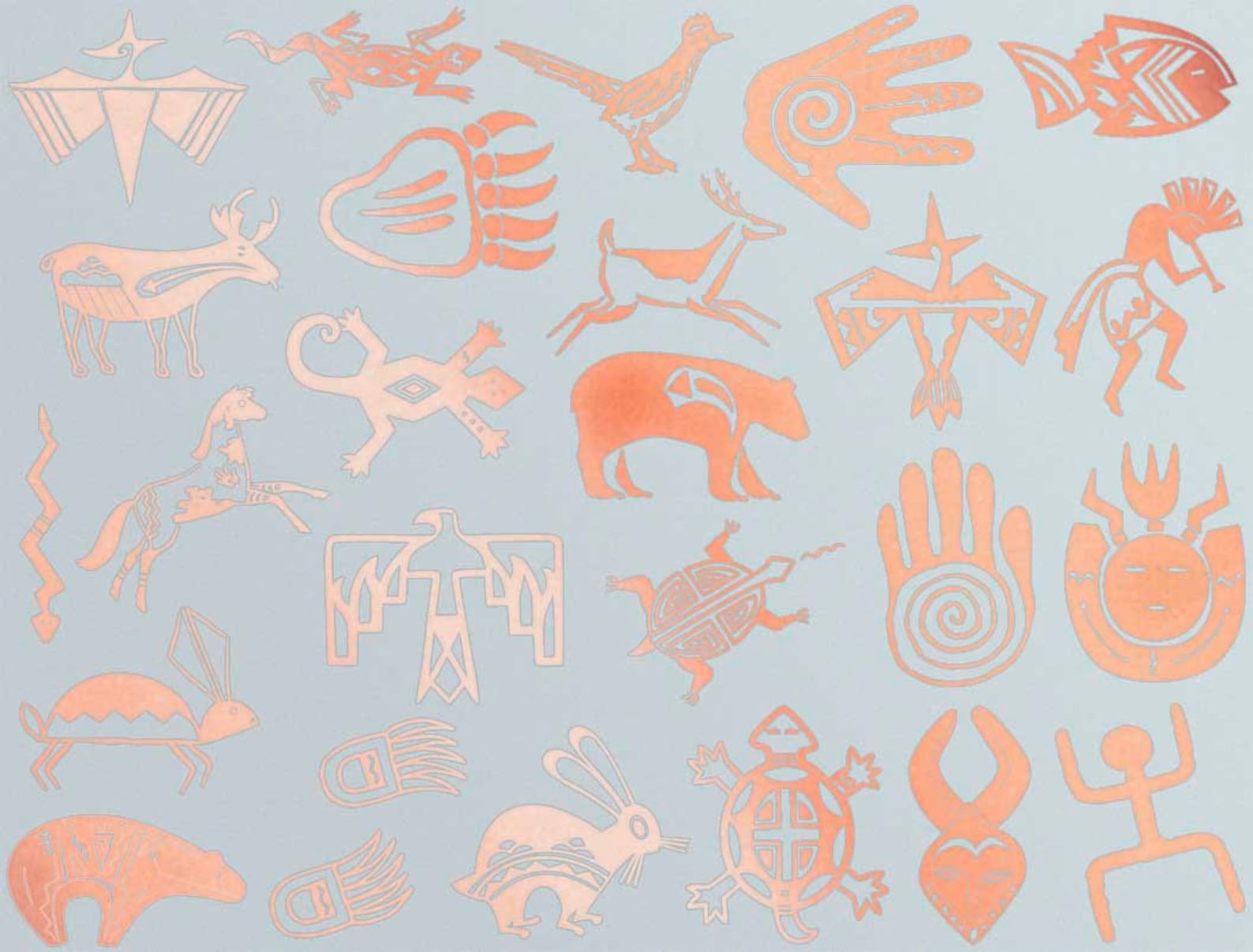 Native American Indian Decals With Kokopelli- Ceramic Overglaze Decal ...