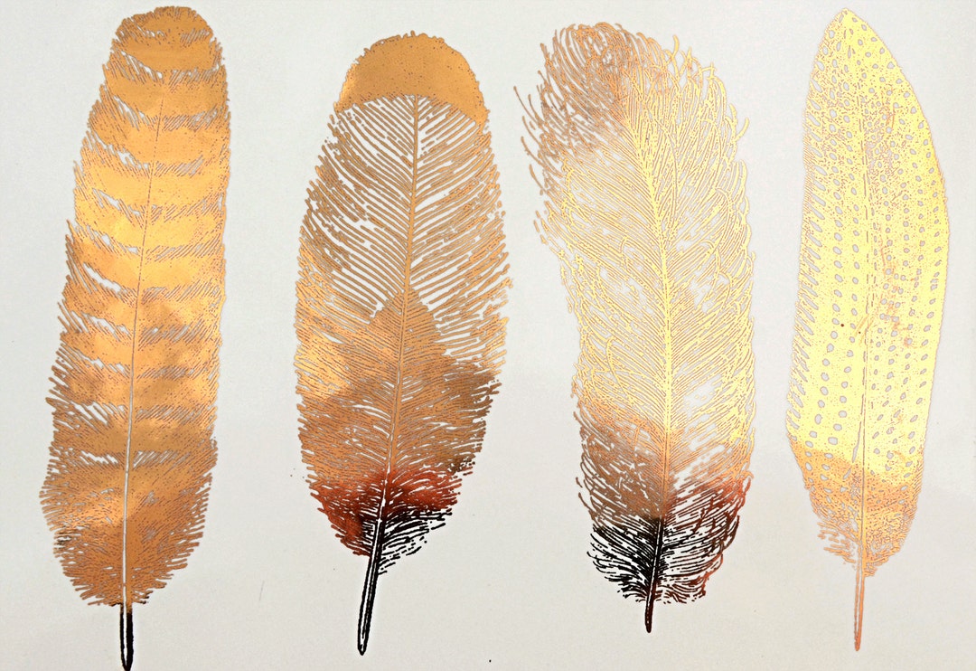 Large Feathers #1 - Ceramic Overglaze Decal - Glass Fusing Decal ...