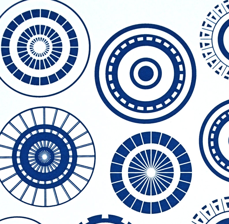 LARGE Circles #1 - Ceramic Overglaze Decal - Glass Fusing Decal ...