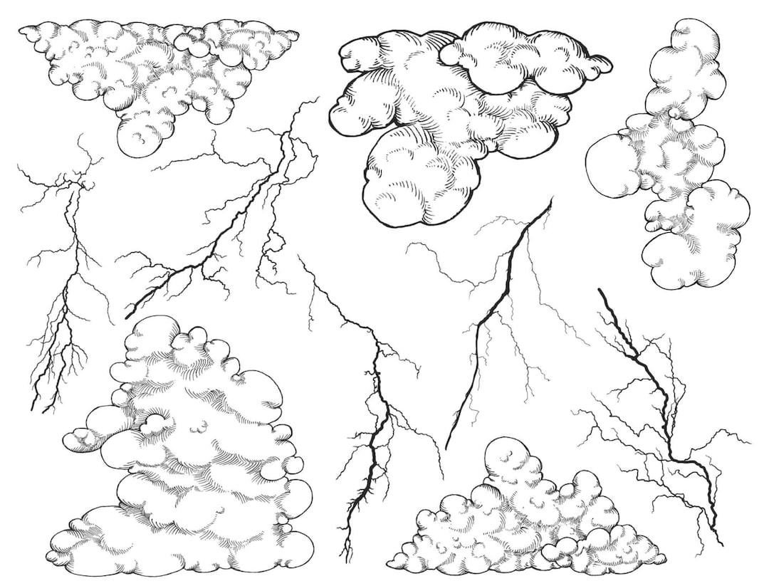 Nubes y rayos - Calcomanias cerámica, vidrio calcomanias ...