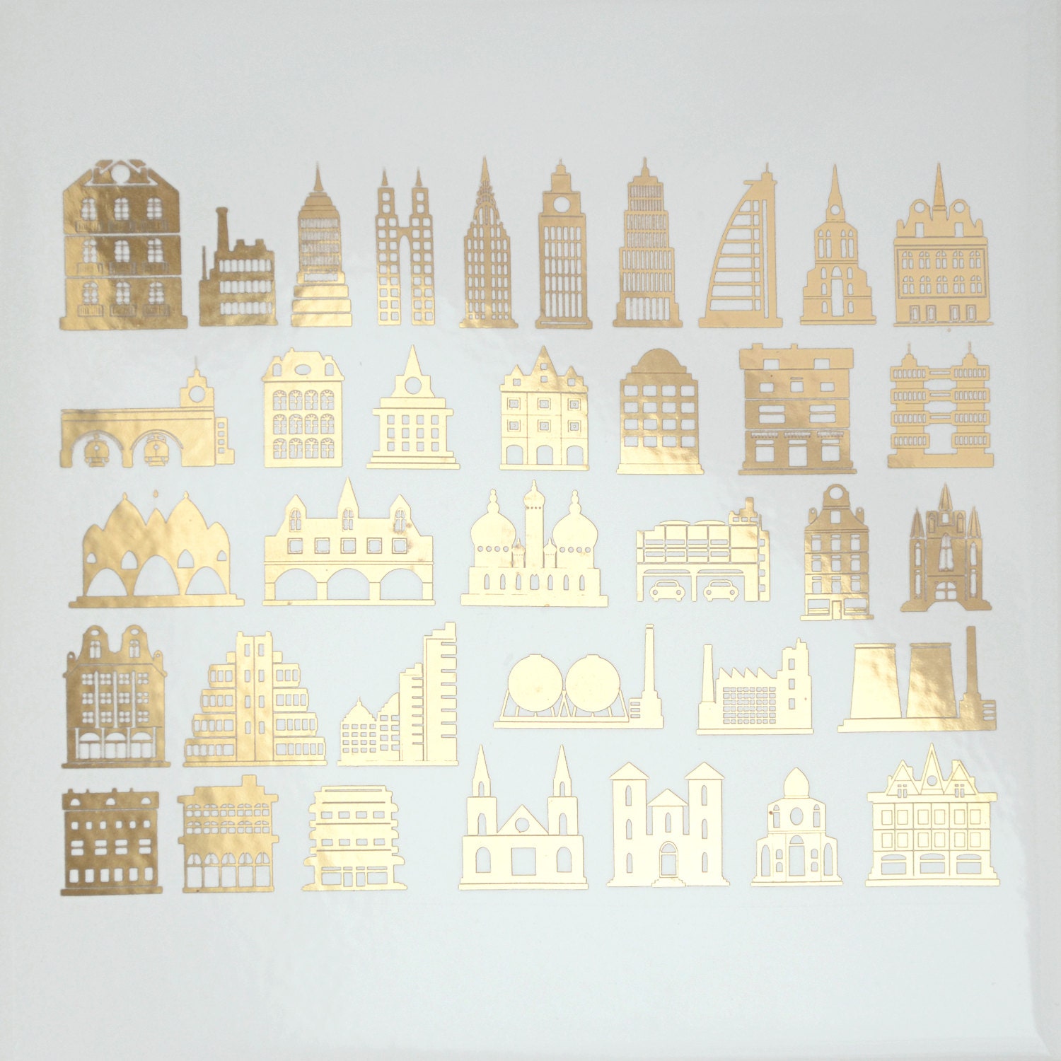 Architectural Skyline Building Ceramic Decals Glass Decals or - Etsy
