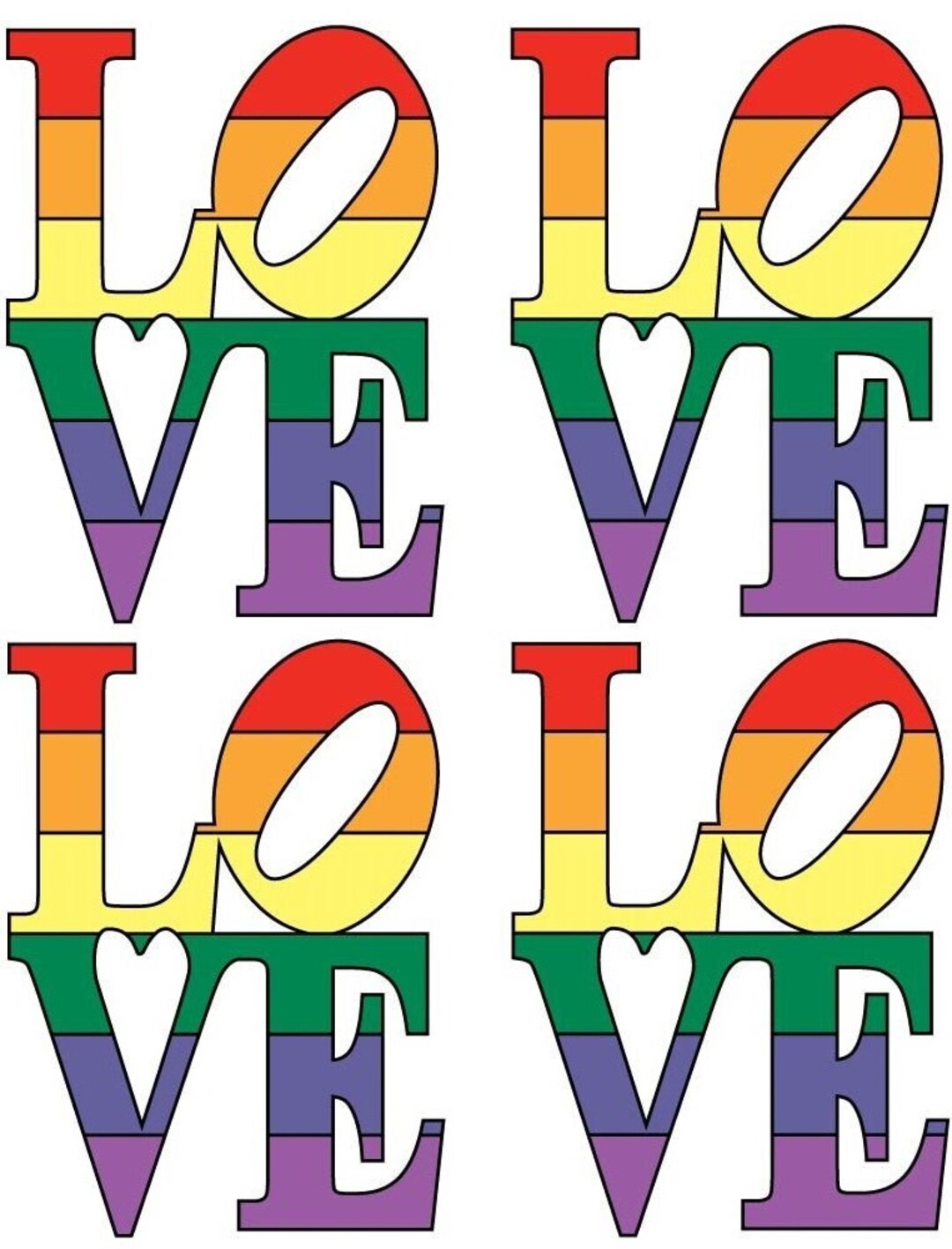 Rainbow LOVE Decals - Ceramic Cone 017 - Glass Fusing - Enamel - Food ...
