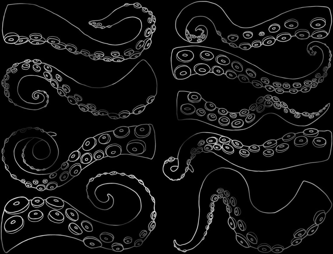 Octopus Tentacles - Ceramic Overglaze Decal - Glass Fusing Decal ...