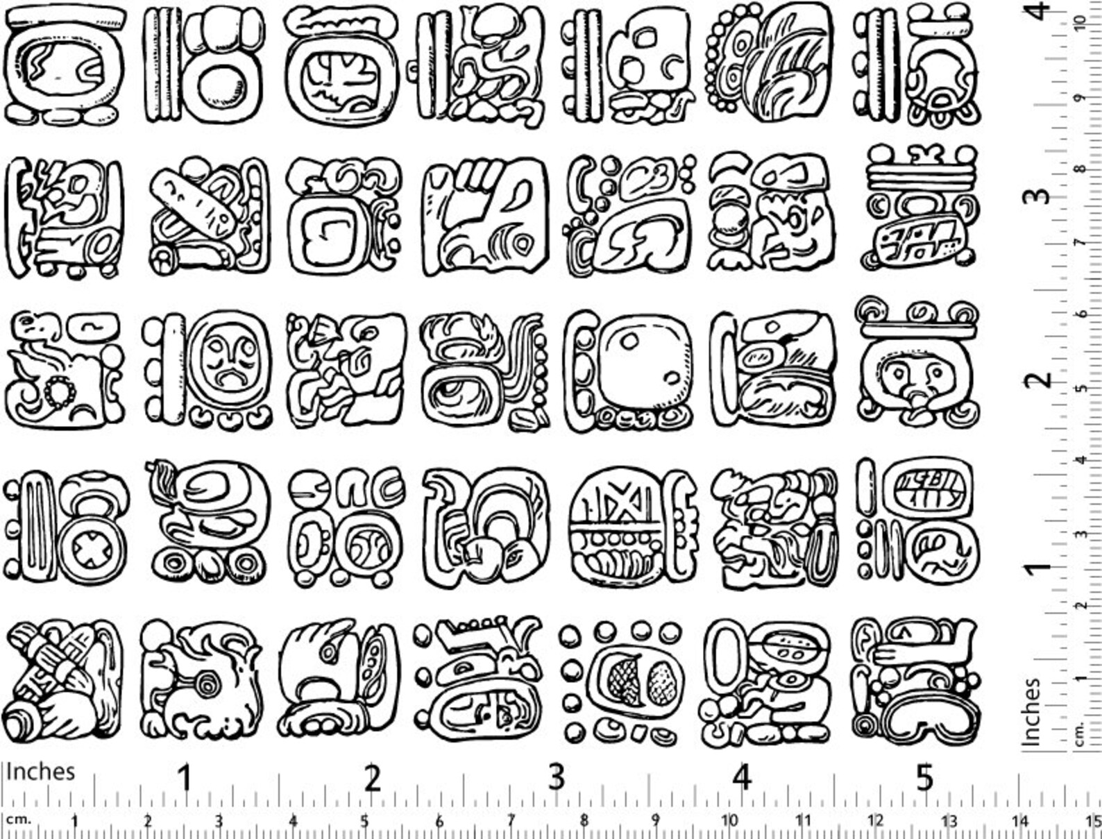 Mayan Glyphs Ceramic Decal Glass Decal Enamel Decal - Etsy