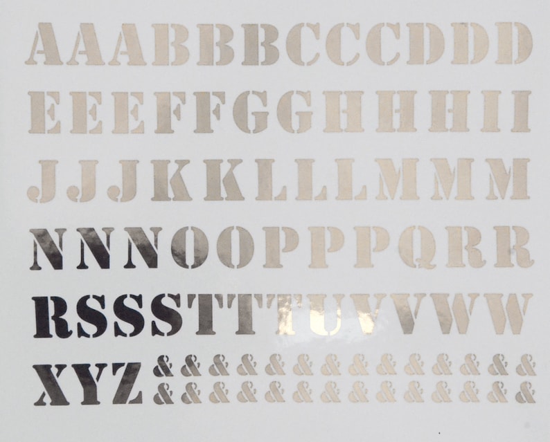 Stencil Alphabet - Ceramic Overglaze Decal - Glass Fusing Decal ...