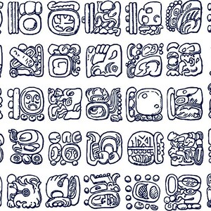 Mayan Glyphs Ceramic Decal Glass Decal Enamel Decal LEAD FREE & Food ...