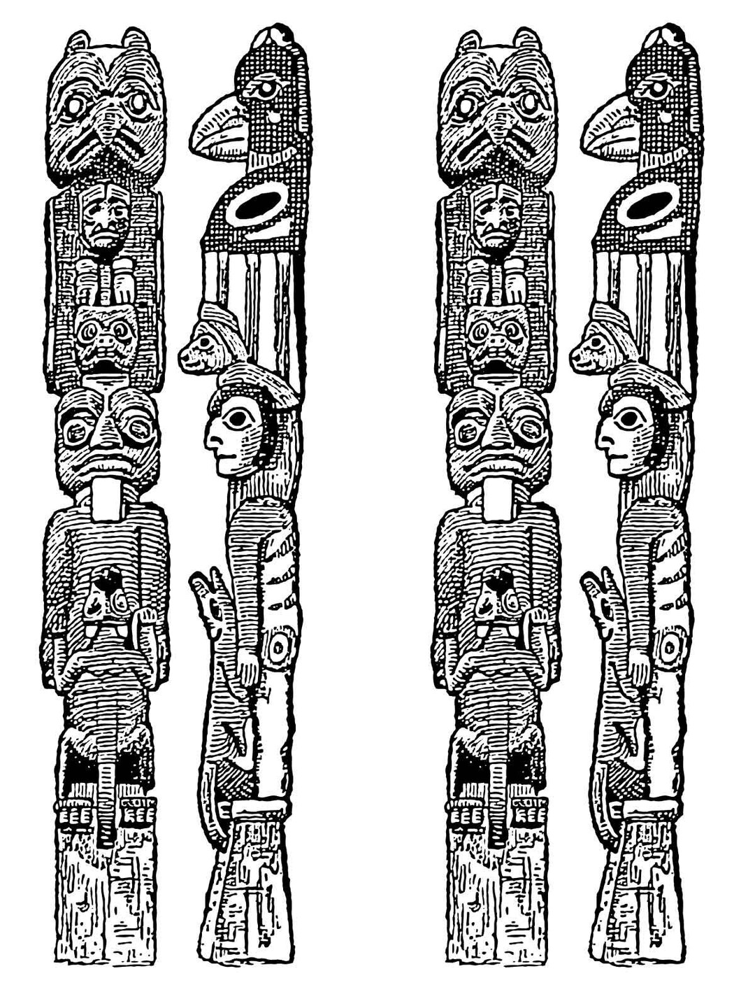 Cone 6 - Inglaze - Northwest Indigenous Totems - Ceramic Decal Transfer ...