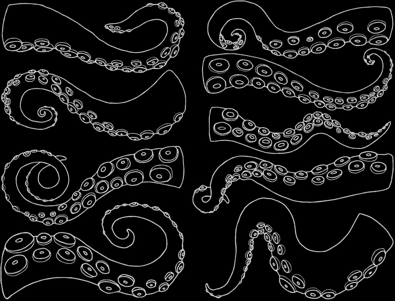 Octopus Tentacles - Ceramic Overglaze Decal - Glass Fusing Decal ...