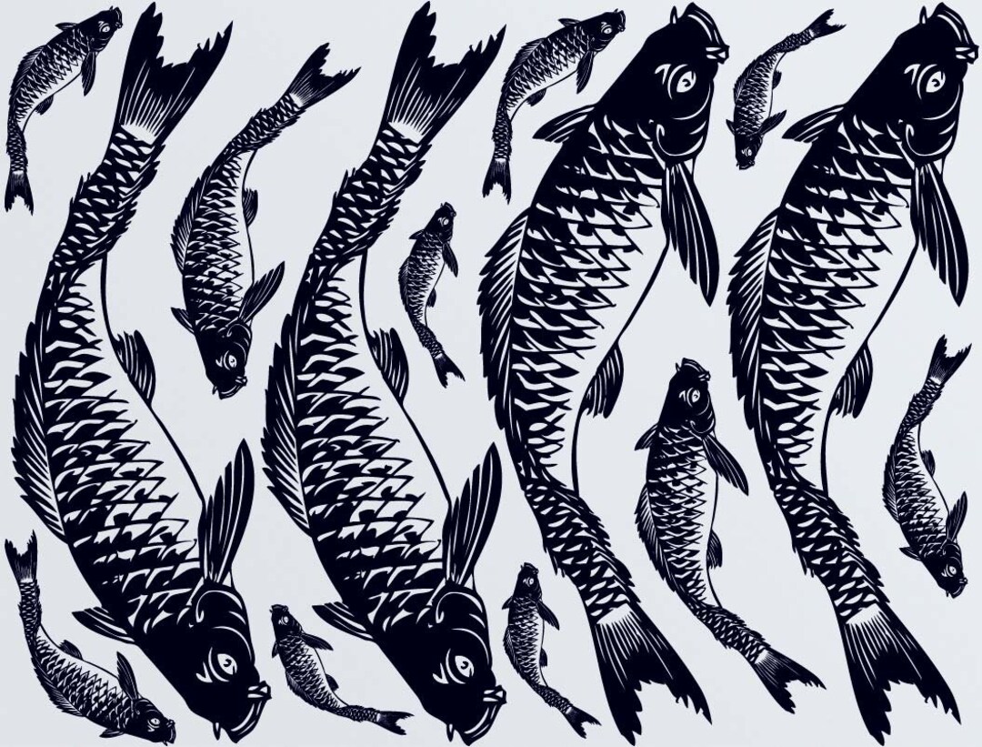 Cone 6 - Inglaze - Koi Carp Fish Ceramic Decals - Lead Free - Food Safe ...