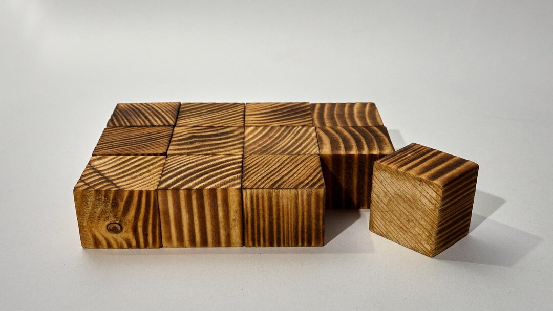 Natural Burned Ash Wood Blocks Perfect for DIY Choose From Various Sets ...