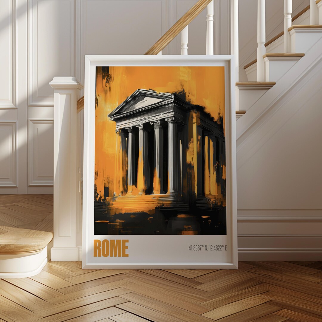 Rome Wall Art | Ancient Roman Temple Print | Pantheon-inspired ...