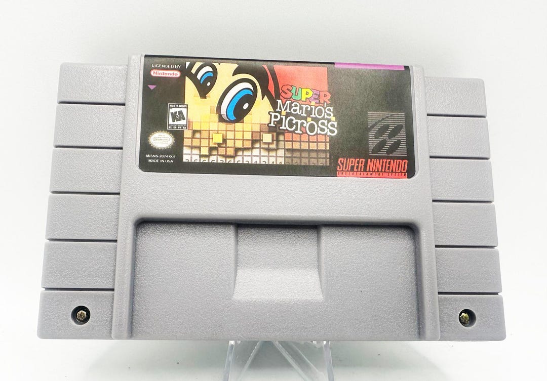 Super Mario's Picross SNES Video Game Cart - Etsy
