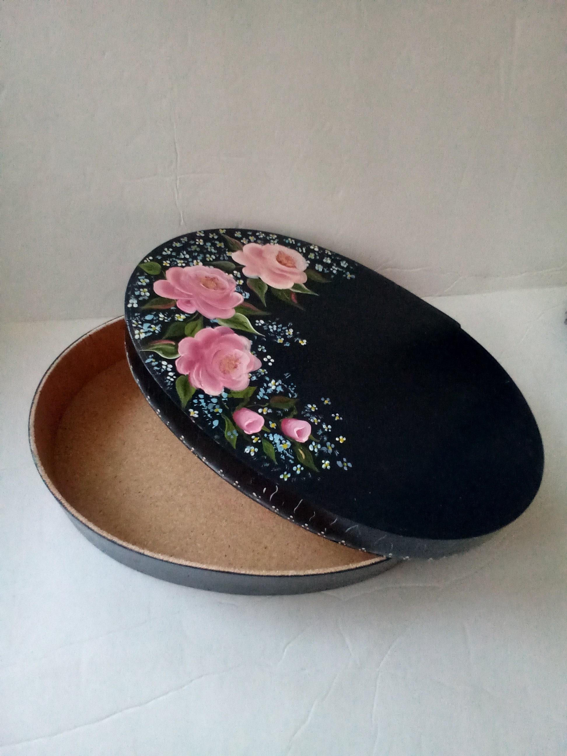 Vintage Shaker Style Oval Box Hand Made Wood Box Hand Painted Oval Box ...