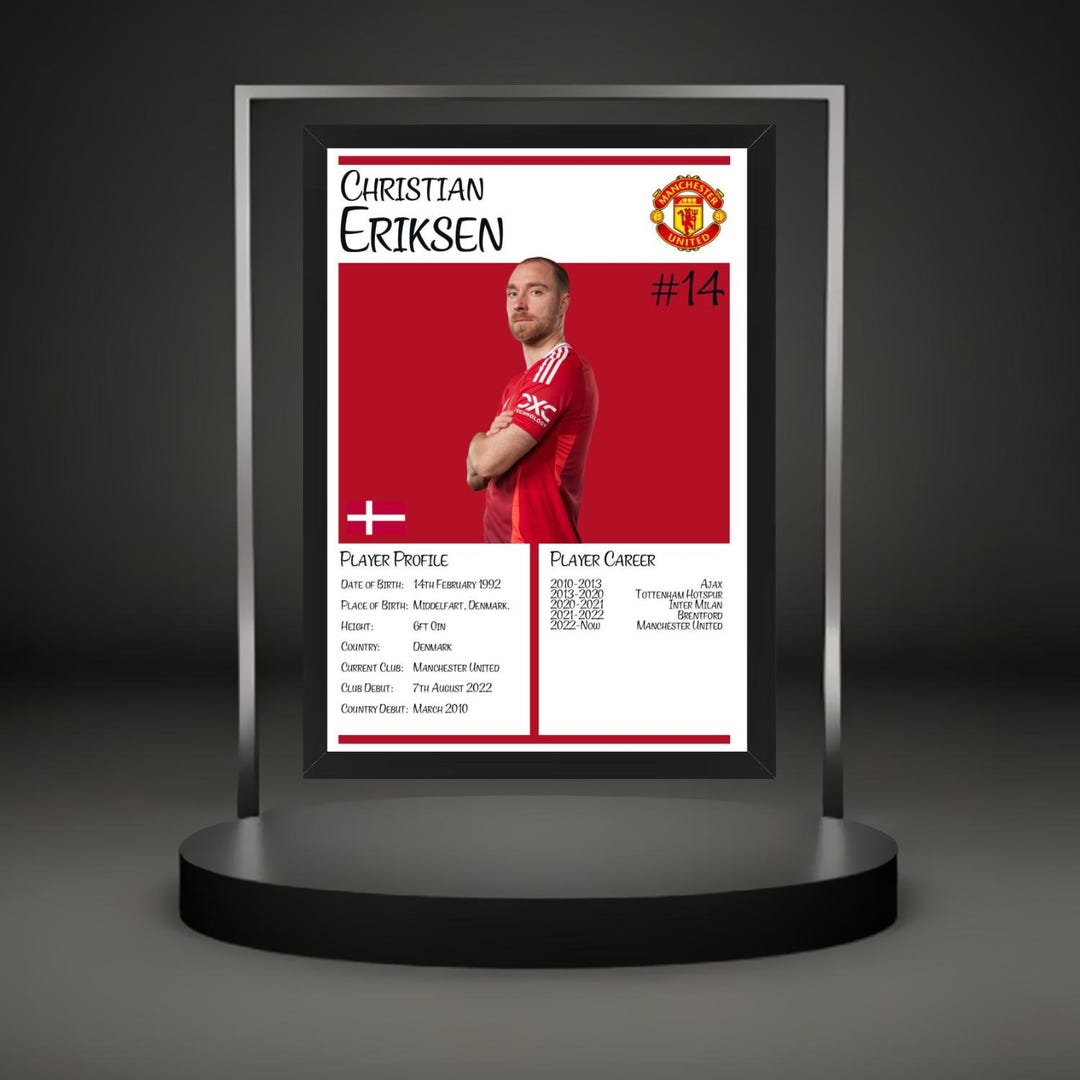 Christian Eriksen Manchester United Digital Print - Etsy