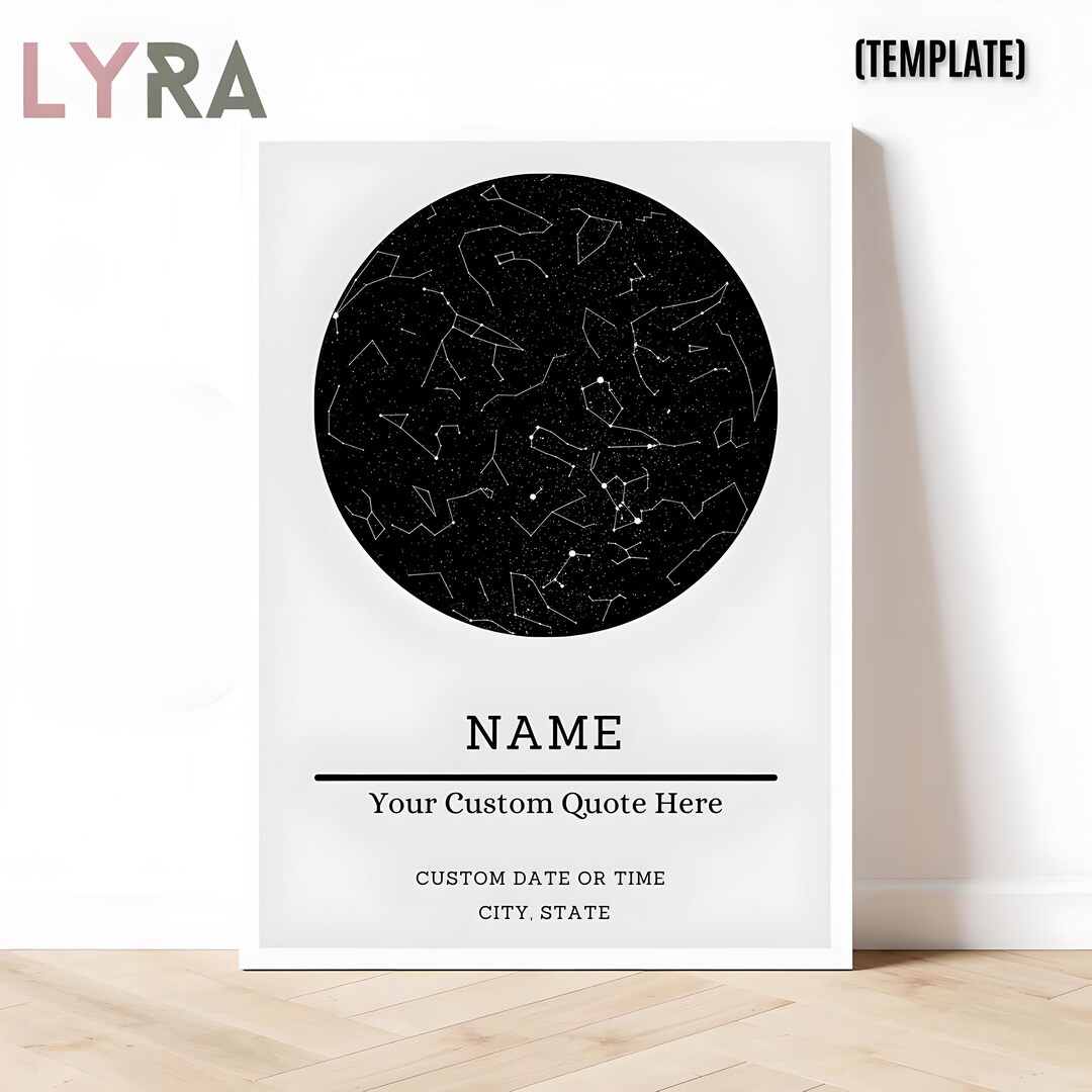 Personalized Digital Star Map, Custom Anniversary Star Map Poster, Star ...