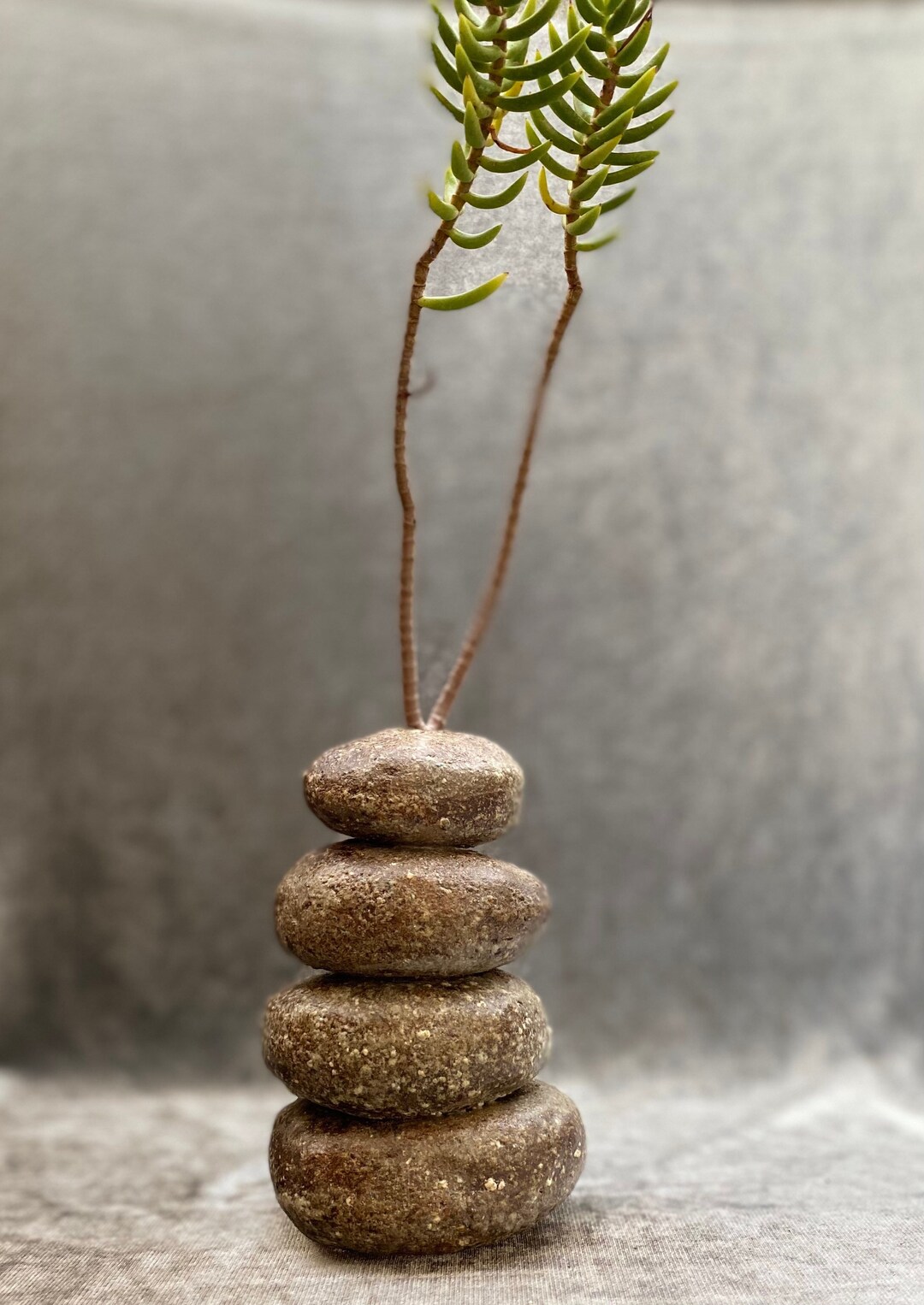 Stacked Stones Ceramic Vase. Zen Garden Sculpture. Pebble Stone Cairn ...
