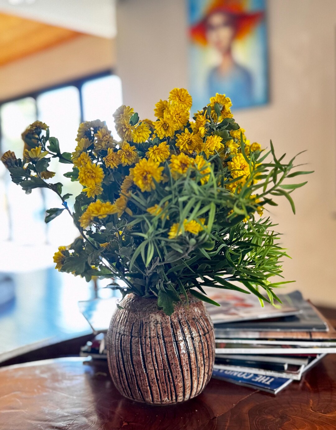 Ceramic Rustic Textured Golden Brown Vase. Nature Inspired Weathered ...
