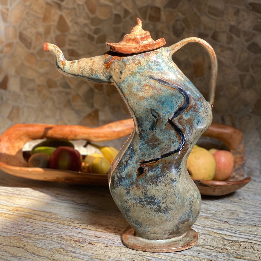 Elephant Ceramic Teapot. Extra Large Hand Built Whimsical DUMBO Teapot ...