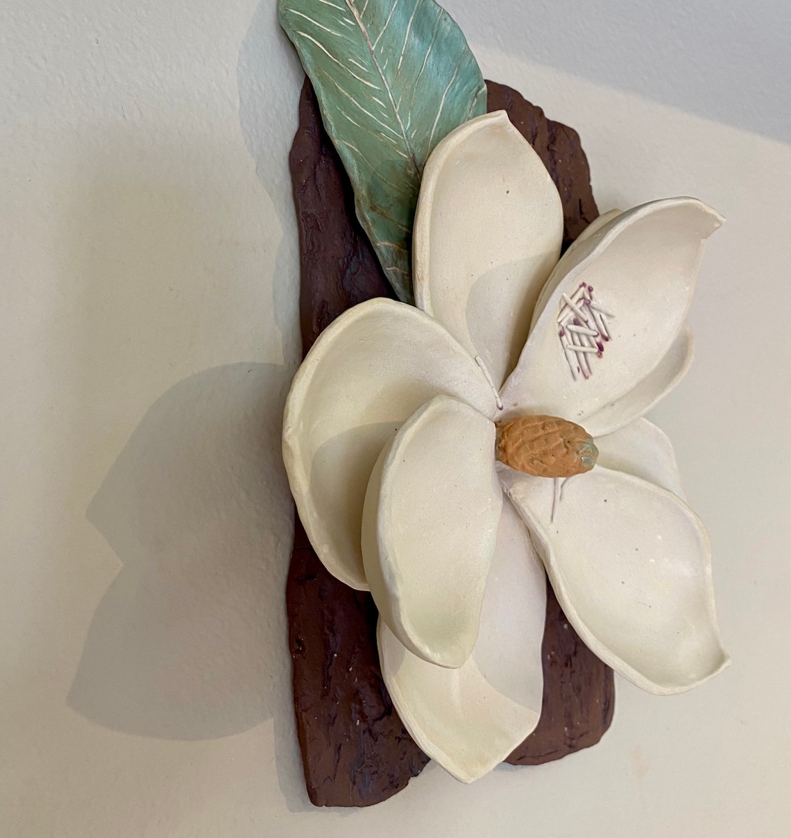 Ceramic Wall Art. Large Magnolia Flower Wall Hanging. Nature | Etsy