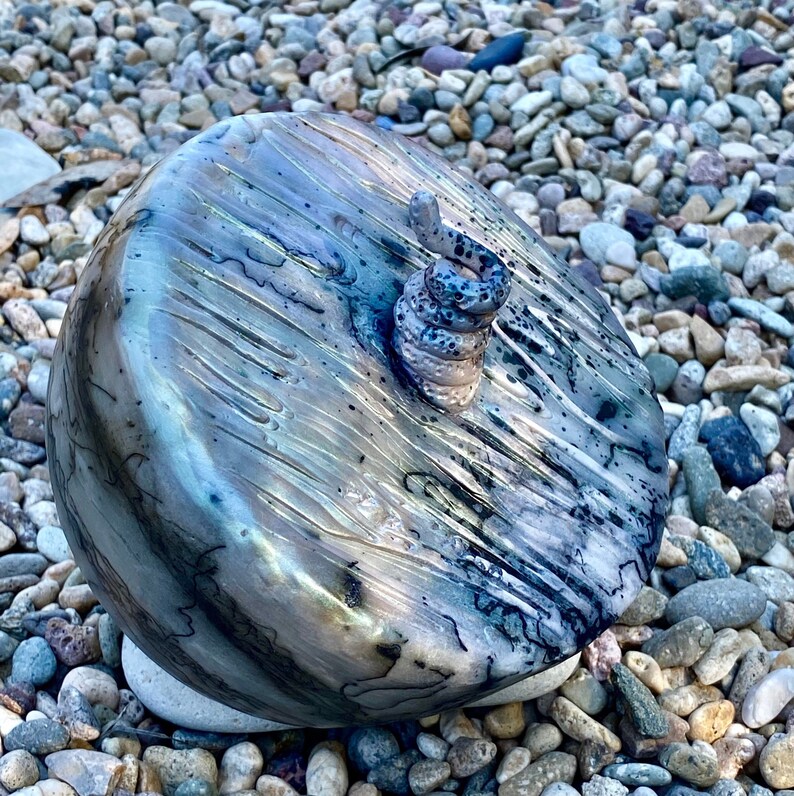 Raku Horsehair Ceramic Sculpture. Emerald Green Luster. Coastal Marine ...