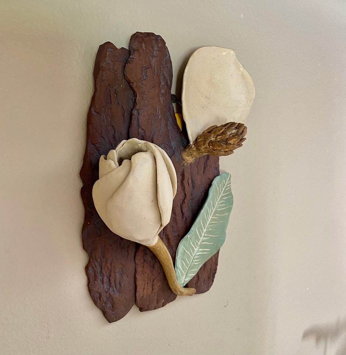 Ceramic Wall Art. Large Magnolia Flower Wall Hanging. Nature - Etsy