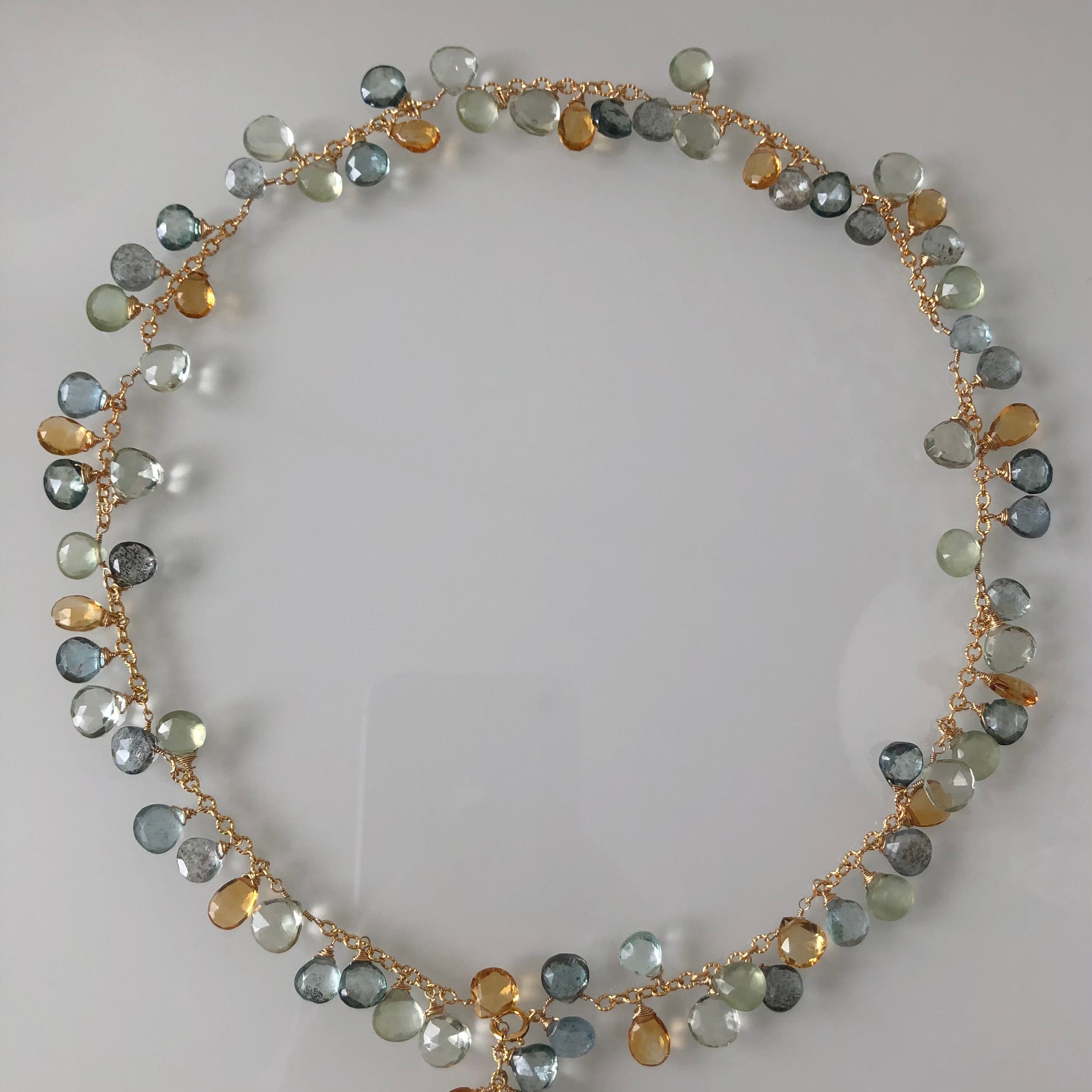 Autumn Inspired Gemstone Signature Lariat Necklace in Gold Vermeil ...