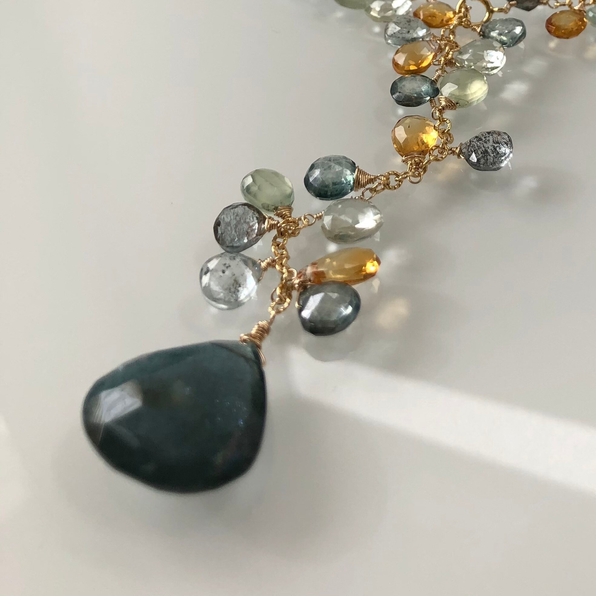 Autumn Inspired Gemstone Signature Lariat Necklace in Gold Vermeil ...