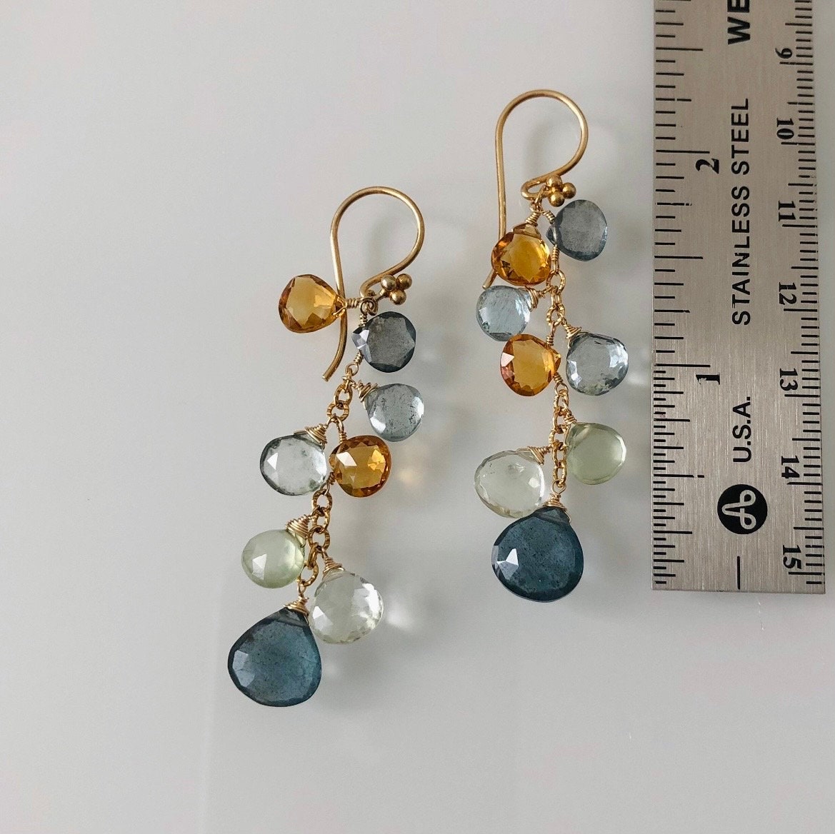 Autumn Inspired Gemstone Signature Lariat Necklace in Gold Vermeil ...