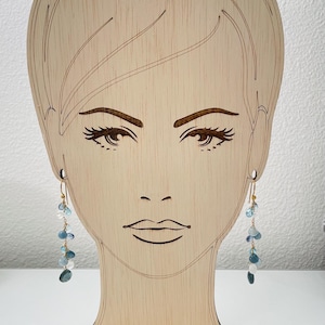 Blue Gemstone Signature Lariat Necklace in Gold-fill and Moss ...