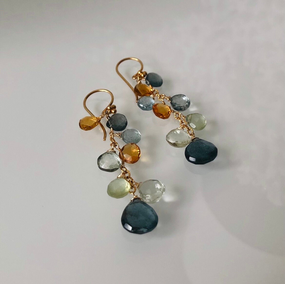 Autumn Inspired Gemstone Signature Lariat Necklace in Gold Vermeil ...