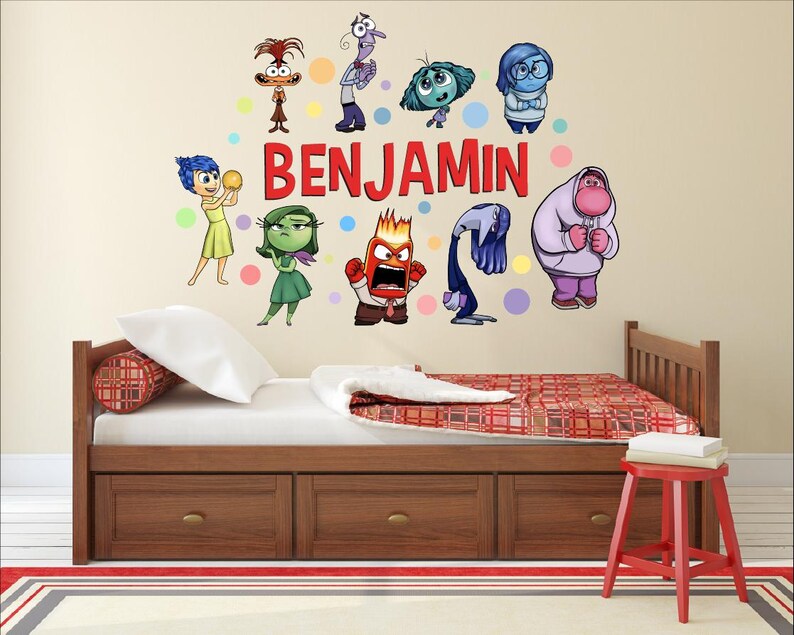 Custom Emotion-themed Wall Decal for Kids | Personalized Name Sticker ...