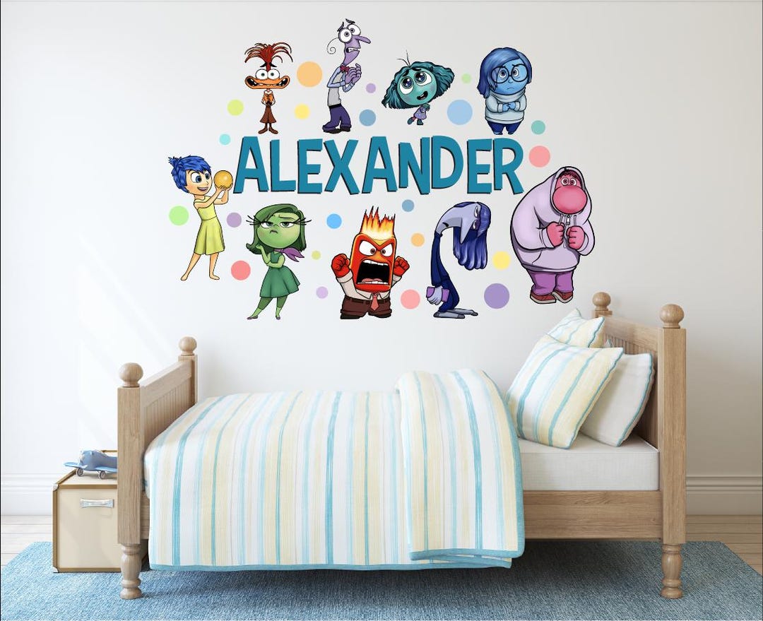 Custom Emotion-themed Wall Decal for Kids | Personalized Name Sticker ...