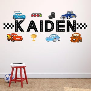 Cars Personalized Name Wall Decals for Kids Room - Custom Car Racing ...