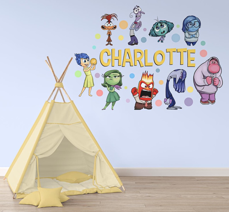 Custom Emotion-themed Wall Decal for Kids | Personalized Name Sticker ...