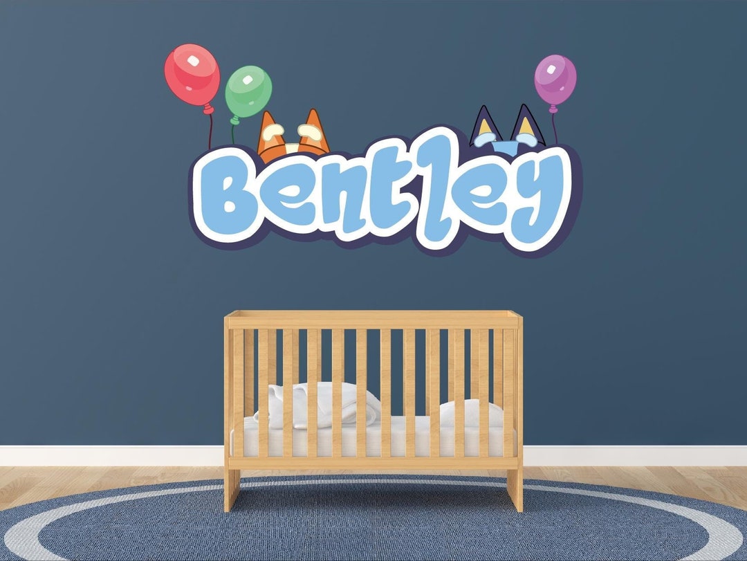 Blue Custom Name Wall Decal for Kids - Famous Cartoon Blue Wall ...