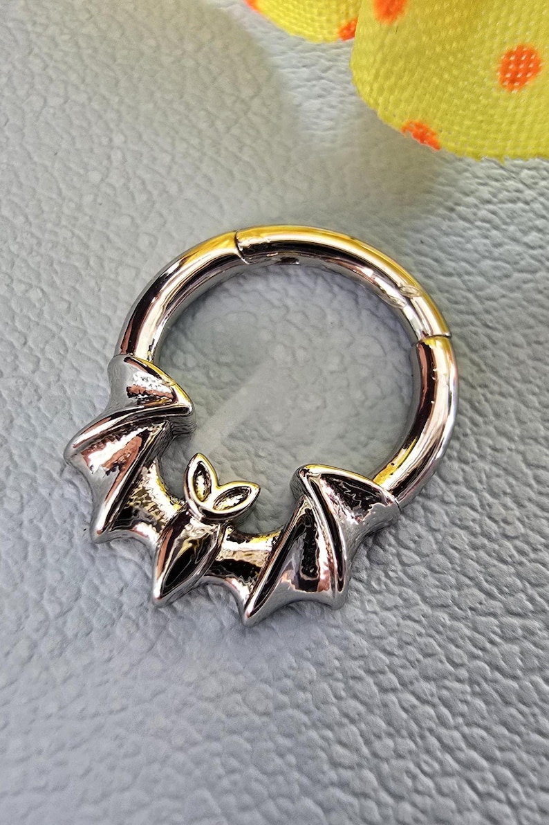 16G Bat Clicker Hoop - Septum Ring - Nose Ring -septum Clicker - Unique ...