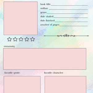 Digital Reading Journal Template - Etsy