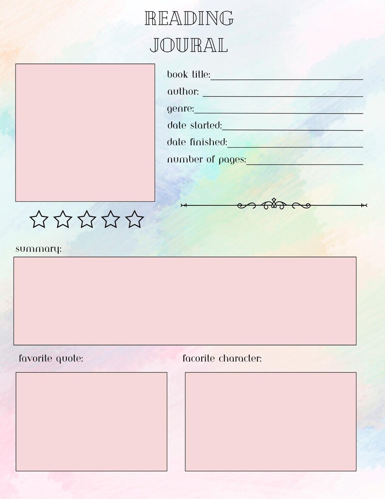 Digital Reading Journal Template - Etsy