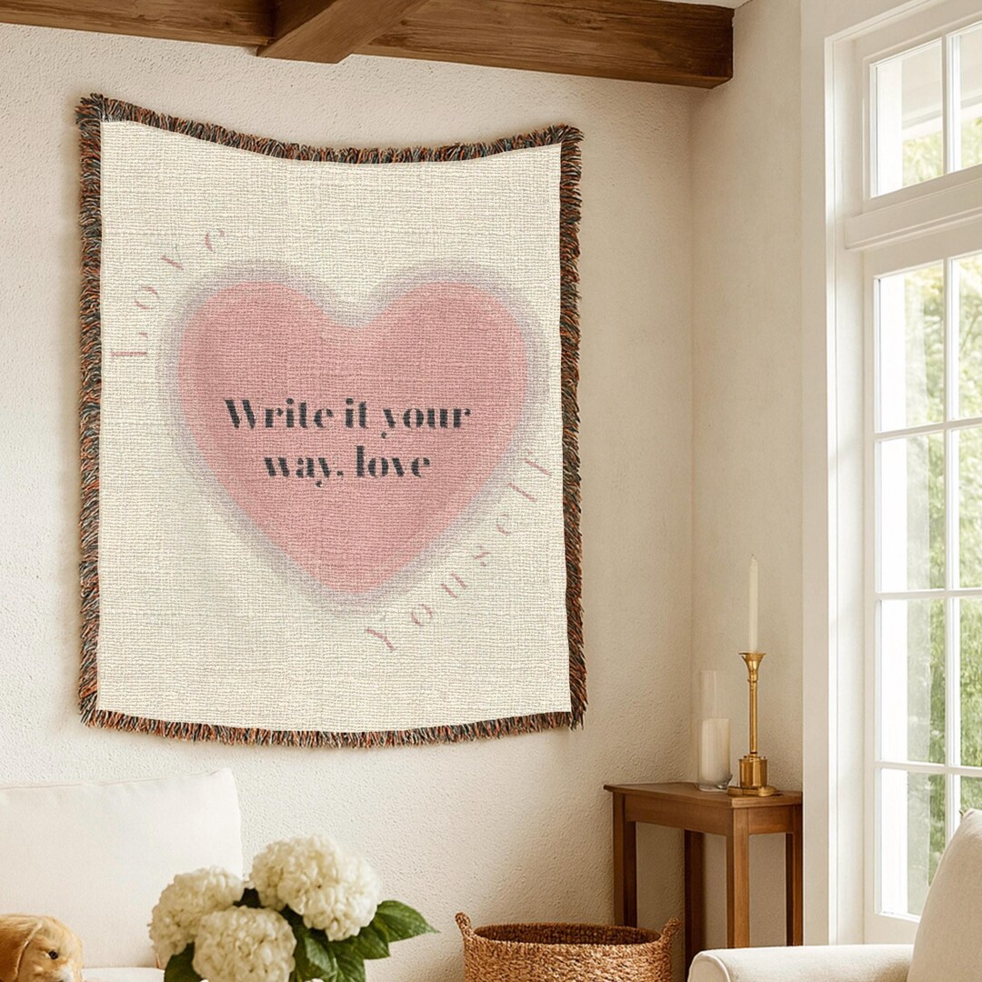 Personalized Self Love Abstract Heart Woven Blanket|valentines Day - Etsy