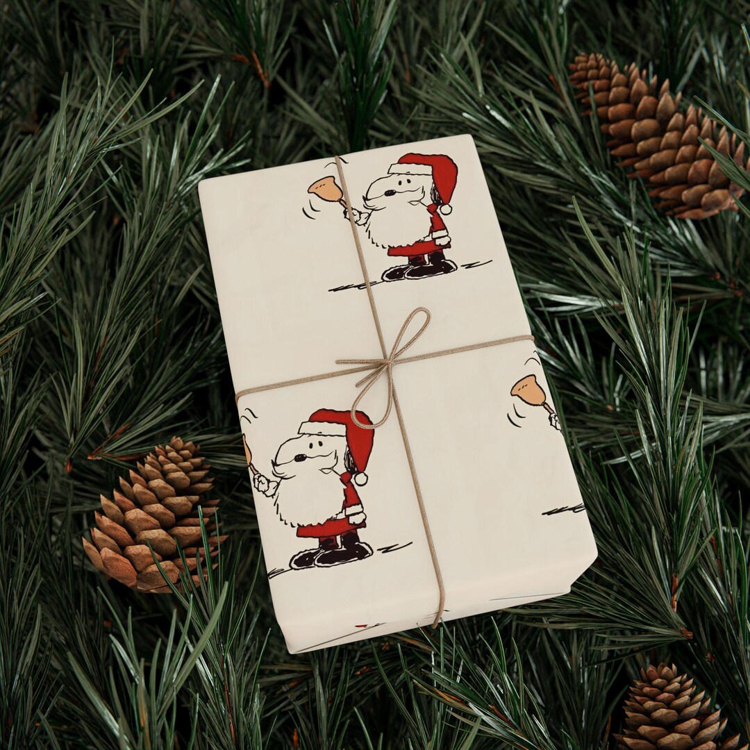 Christmas Wrapping Paper, Santa Snoopy Peanut Holiday Gift Wrap ...